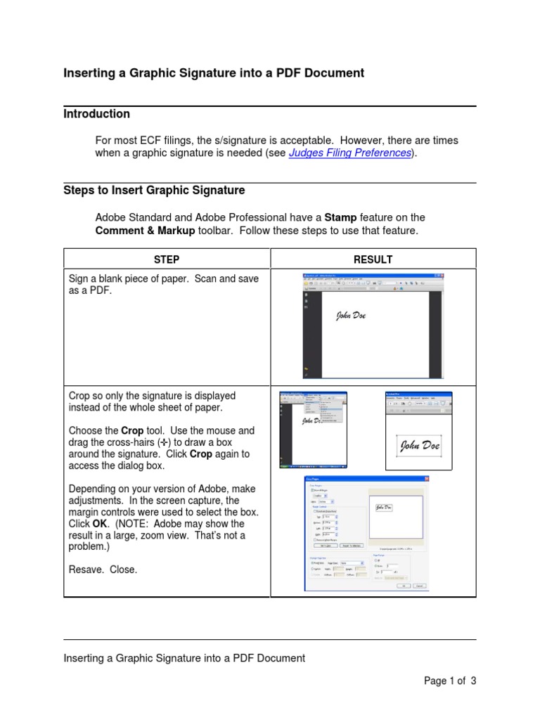 Inserting A Graphic Signature Into A PDF Document | PDF | Computer ...