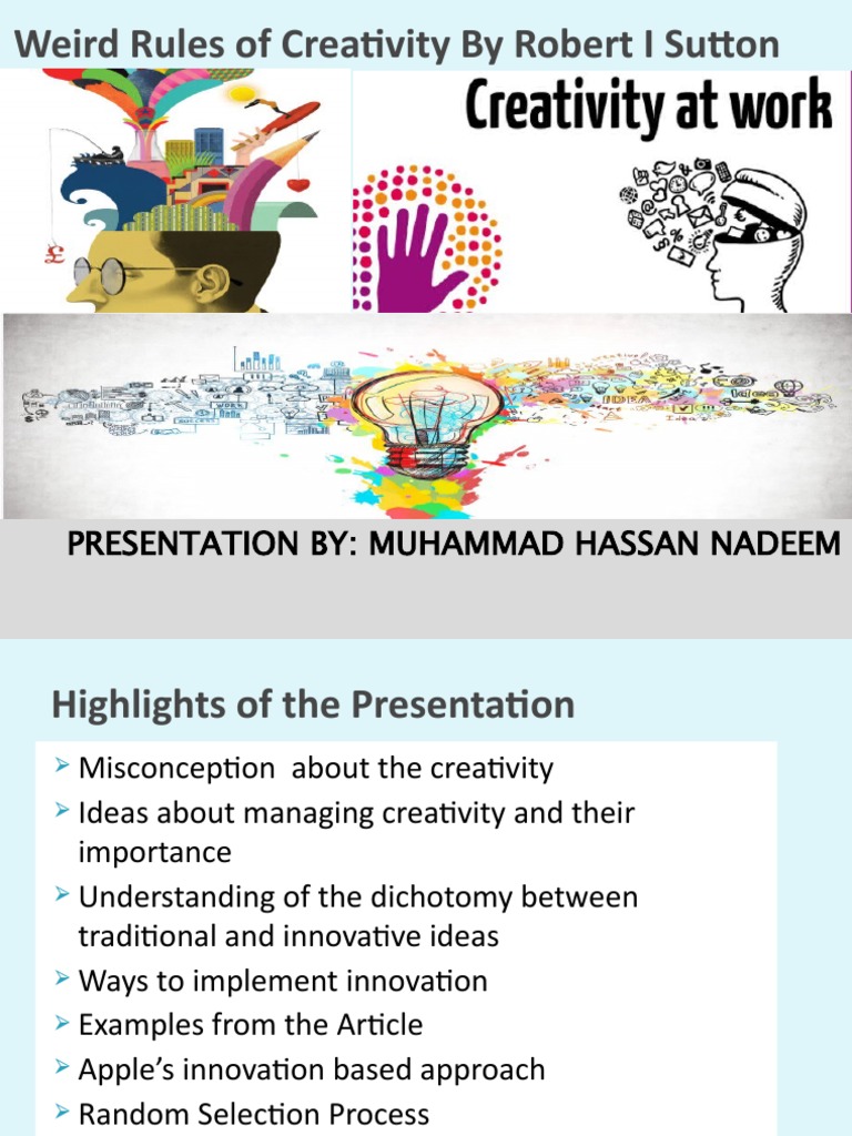 Weird Rules of Creativity by Robert I Sutton New | PDF | Creativity ...