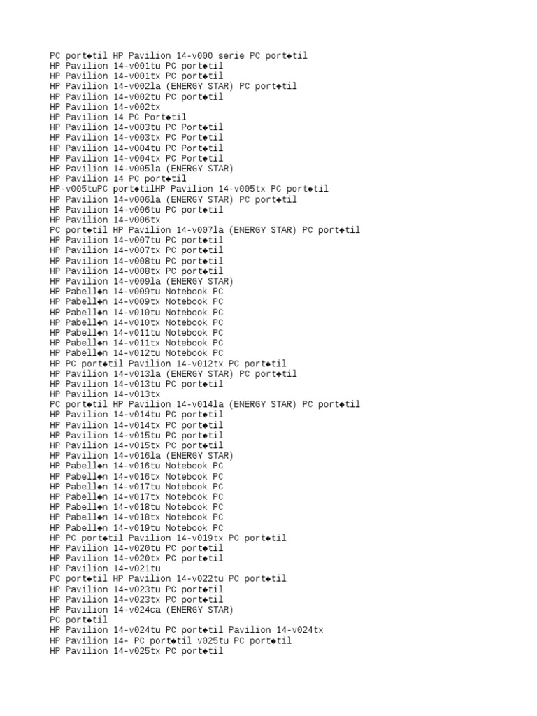 Comprehensive List of HP Pavilion 14 Laptop Models Including ...
