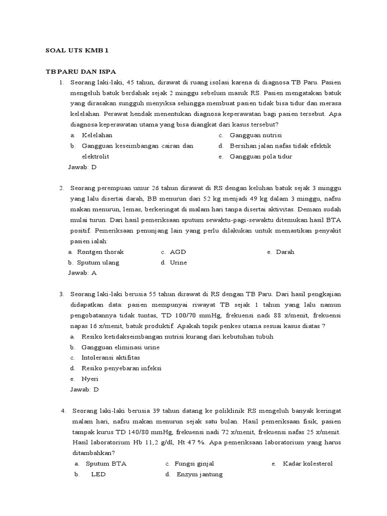 Soal Uts KMB 1 - Hinin Wasilah | PDF | Sains & Matematika