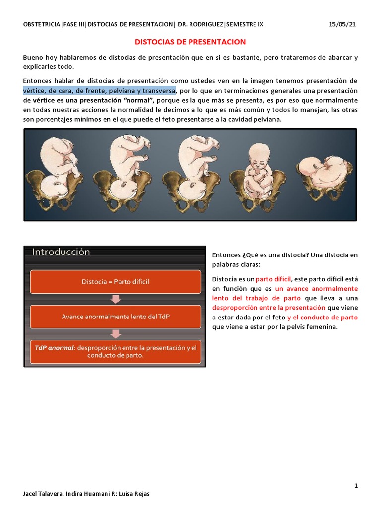 Distocias de presentación: una explicación detallada de las causas y ...