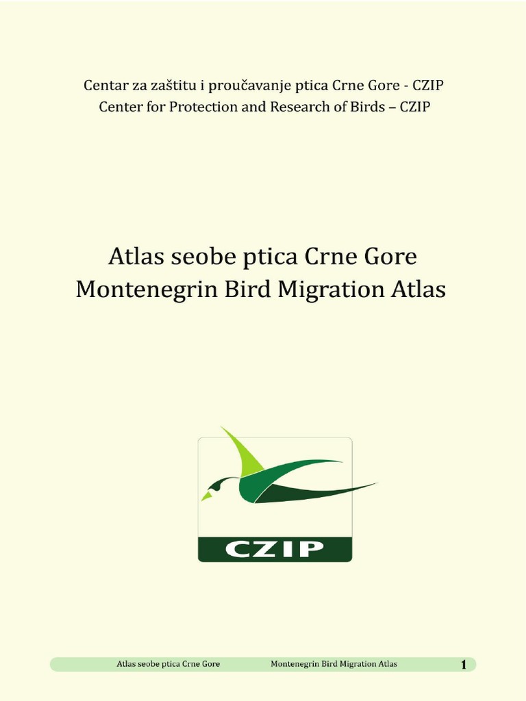 Atlas Seobe Ptica Crne Gore Res | PDF