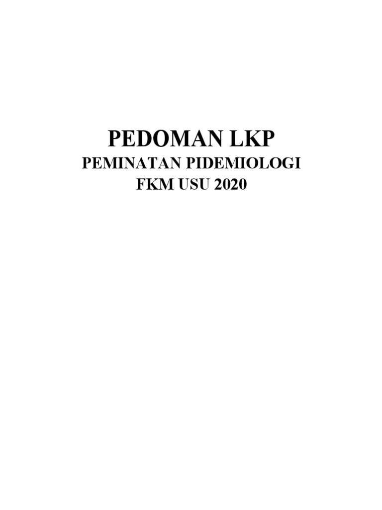 Pedoman LKP Epidemiologi FKM USU 2020 | PDF
