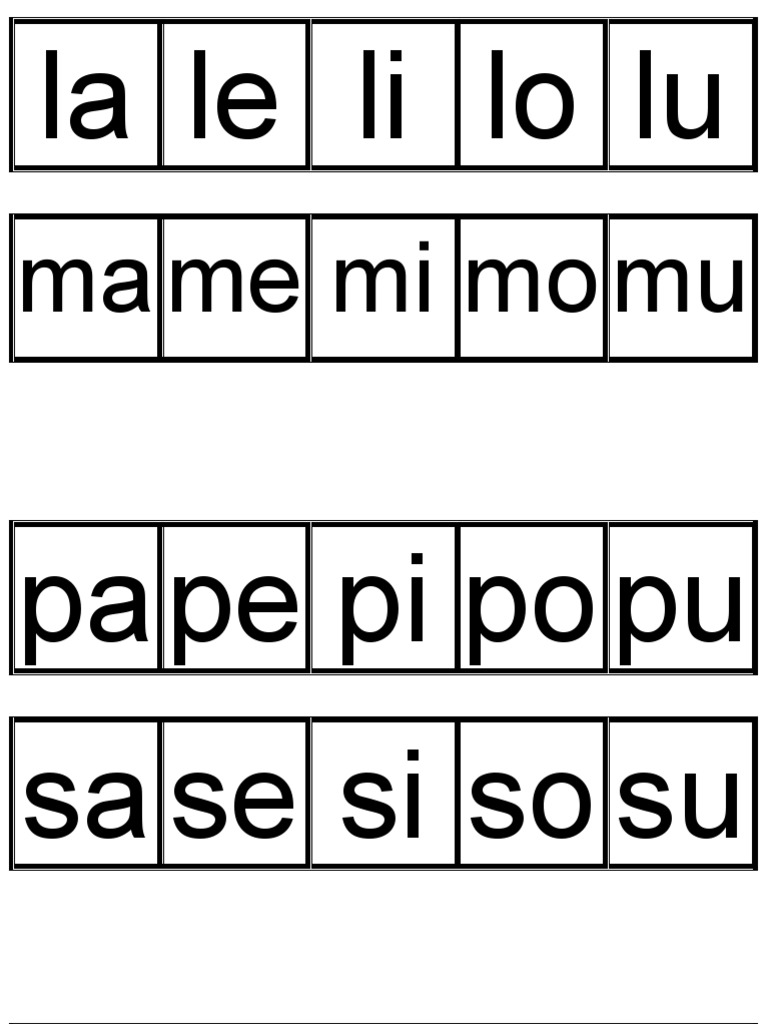 Tarjetas Con Silabas | PDF