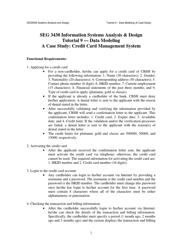 Case Study | PDF | Credit Card | Financial Transaction