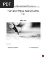 Evaluación del Test de Sacks para Adultos | PDF | Adultos | Ciencias ...