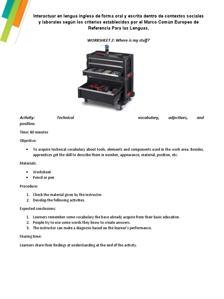 WORKSHEET 2: Where Is My Stuff? | PDF | Vocabulary | Cognition