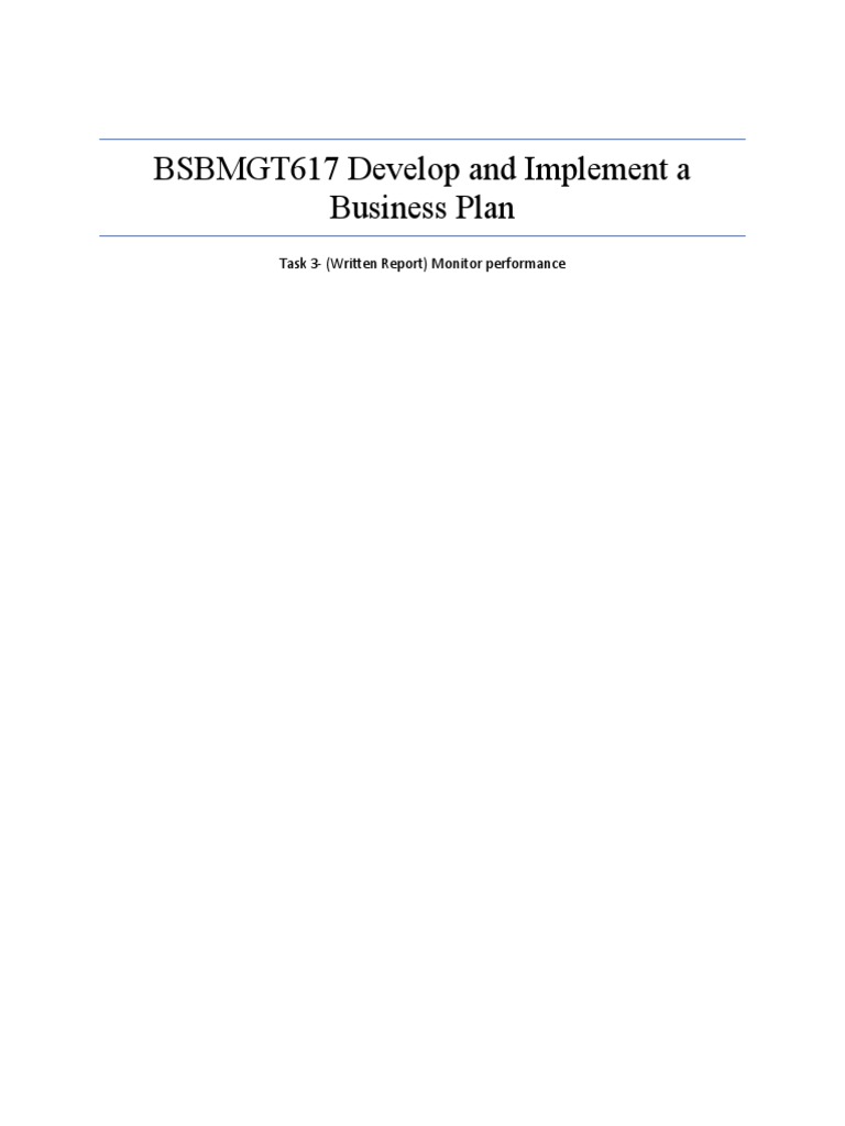 BSBMGT617 Develop and Implement A Business Plan Task 3 | PDF ...