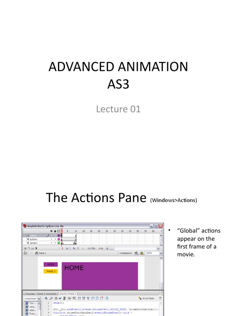 Lecture 01 ADVANCED ANIMATION AS3 | PDF | Software Development | Computer Science