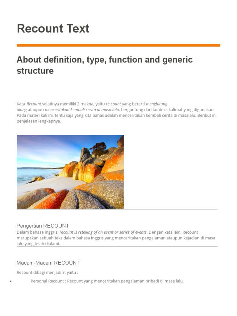 Recount Text Kelas 8 | PDF