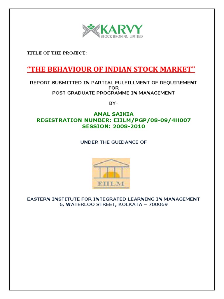 Karvy LTD | PDF | Service Industries | Stocks
