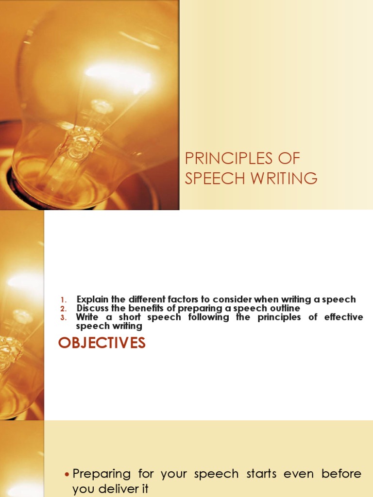 Principles of Speech Writing | PDF | Sentence (Linguistics) | Cognitive ...