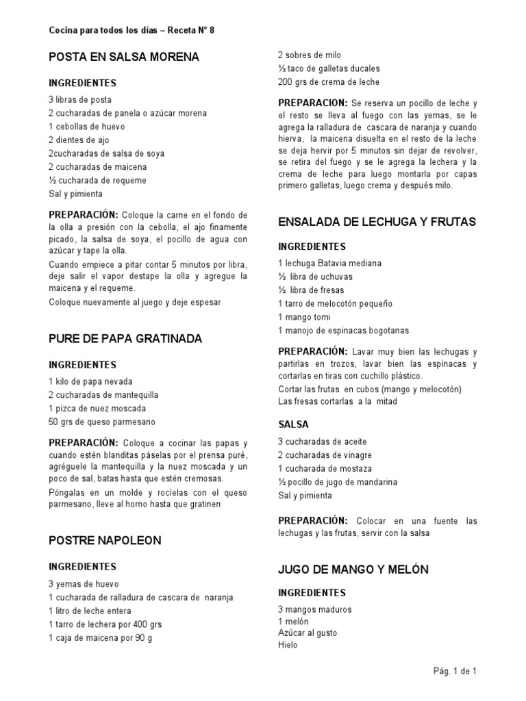 Posta en Salsa Morena | PDF | Salsa | Postres