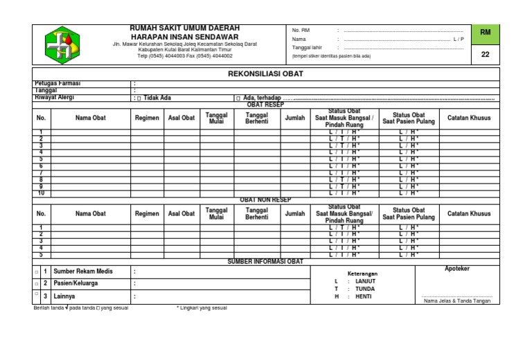 Rm 22 Rekonsiliasi Obat Edit Dian Pdf