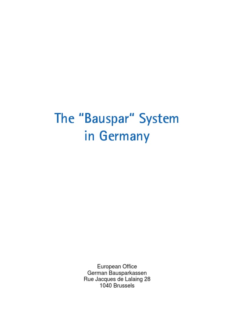 Overview of the Bauspar System in Germany | PDF | Mortgage Loan | Loans