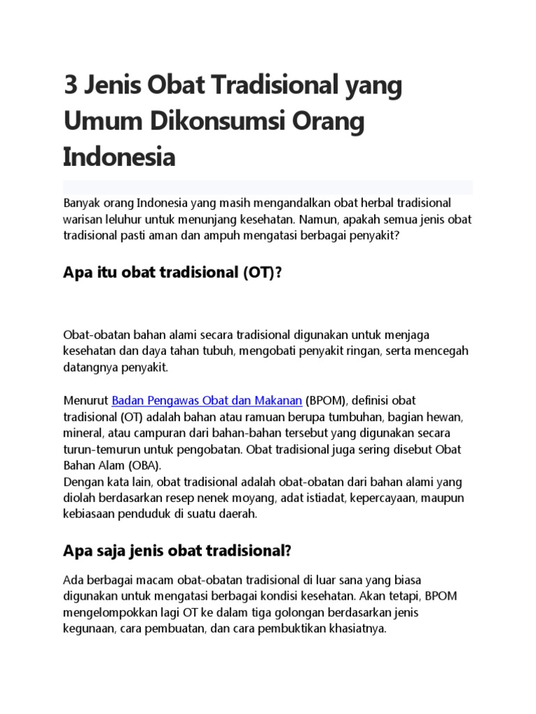 Obat Tradisional | PDF