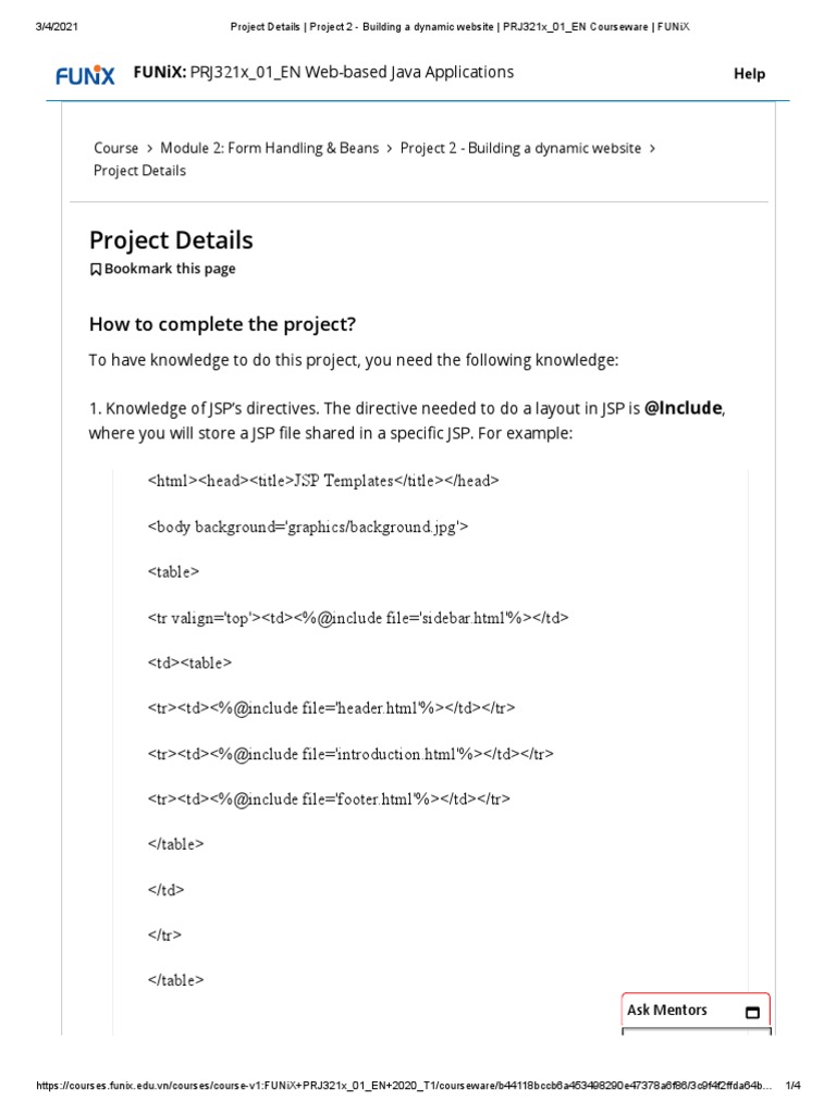 Project Details Project 2 Building A Dynamic Website PRJ321x 01 en Courseware FUNiX | PDF ...