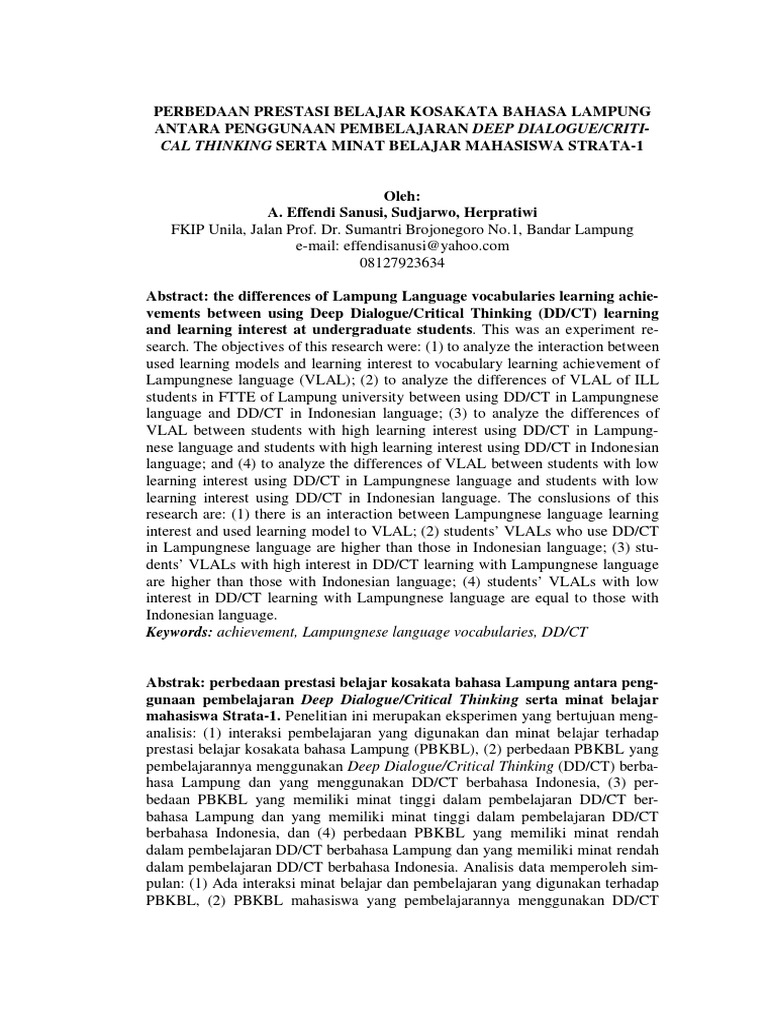 Kedudukan Dan Fungsi Bahasa Lampung | PDF | Languages Of Southeast Asia ...