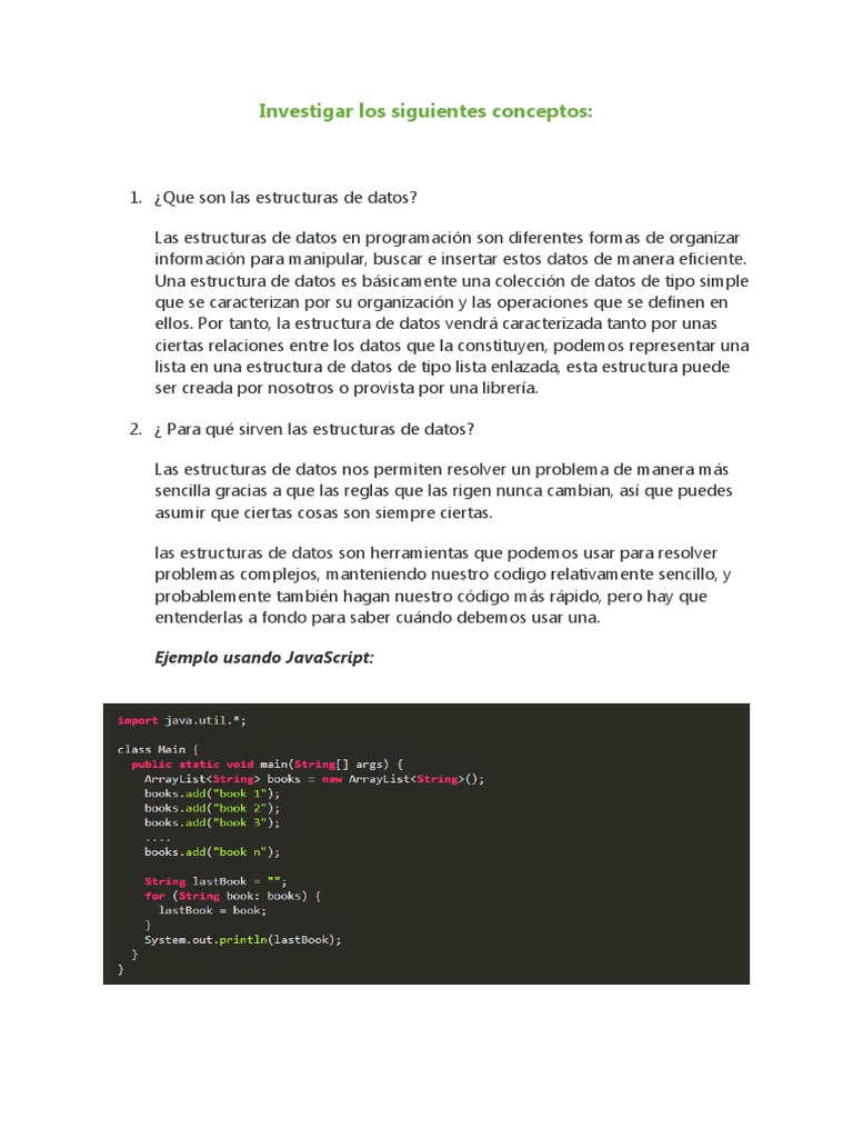 Estructura de Datos | PDF | Estructura de datos de matriz | Programación de computadoras