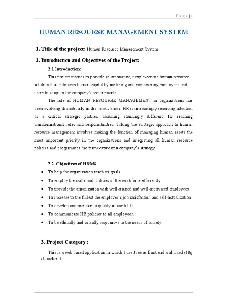 Final HRMS Proposal | Human Resource Management | Computer Data