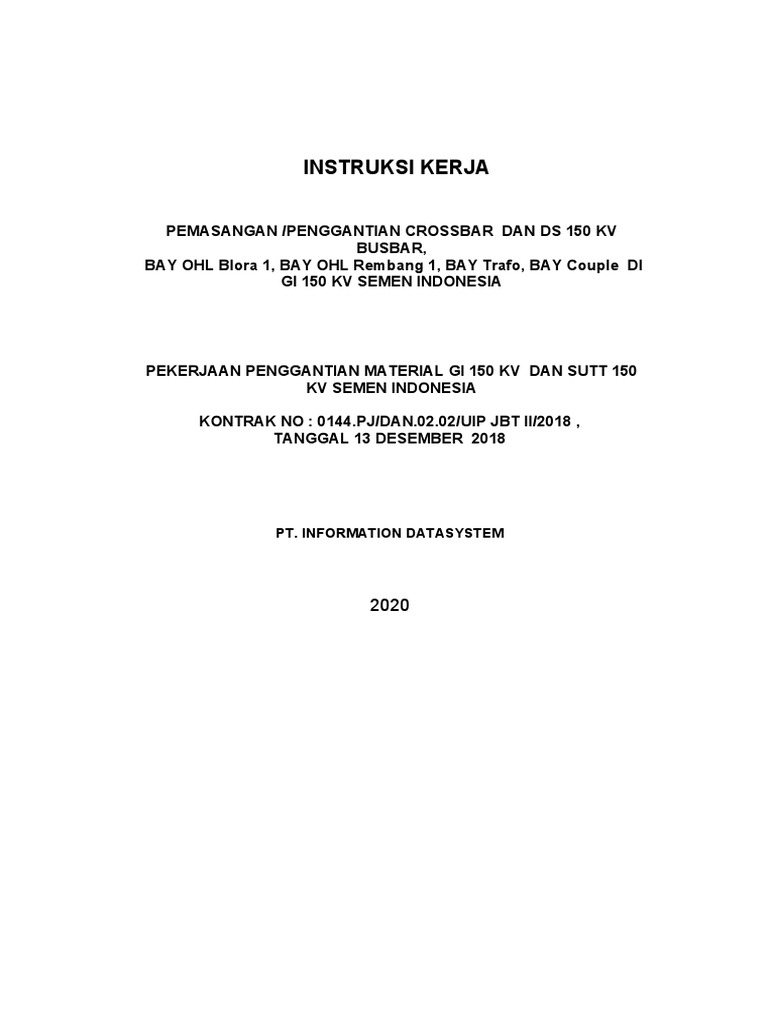 Penggantian Crossbar Gi Semen Indonesia 1 | PDF