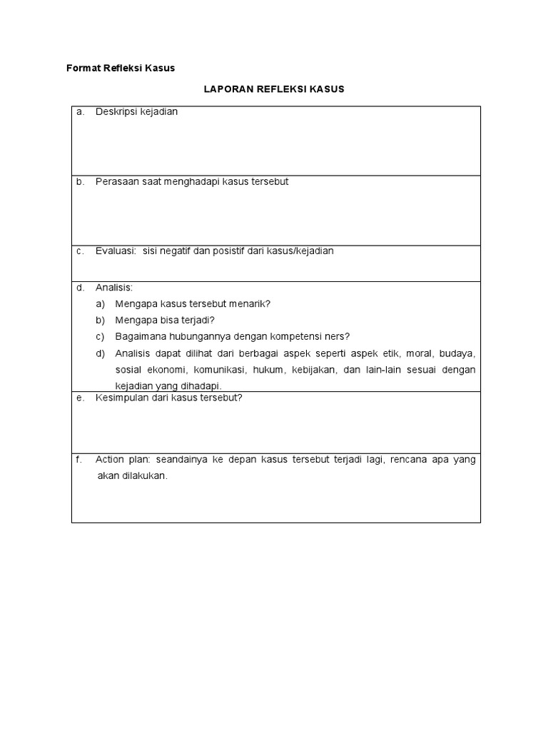Format Refleksi Kasus | PDF