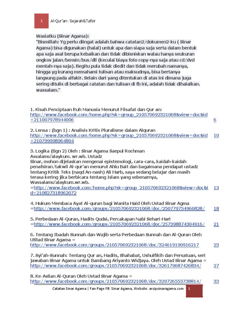 Al-Qur'an Sejarah Dan Tafsir | PDF