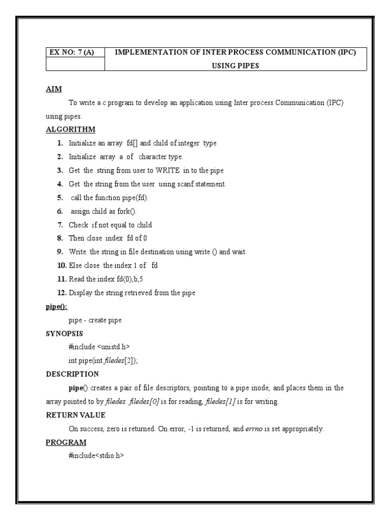 IPC Implementation in C: Pipes & Shared Memory | PDF | String (Computer ...
