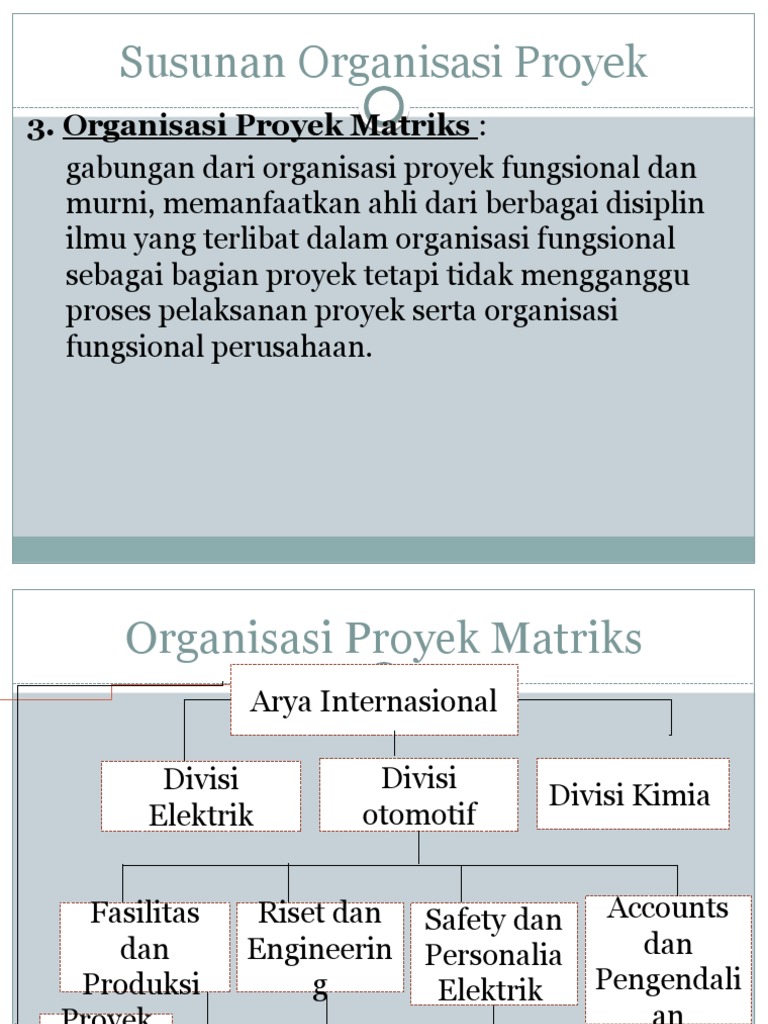 Susunan Organisasi Proyek Matriks | PDF