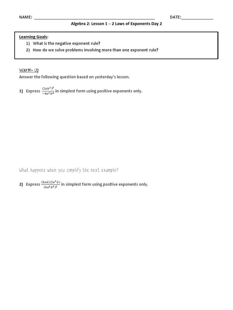Algebra 2: Exponent Rules Explained | PDF | Exponentiation | Algebra