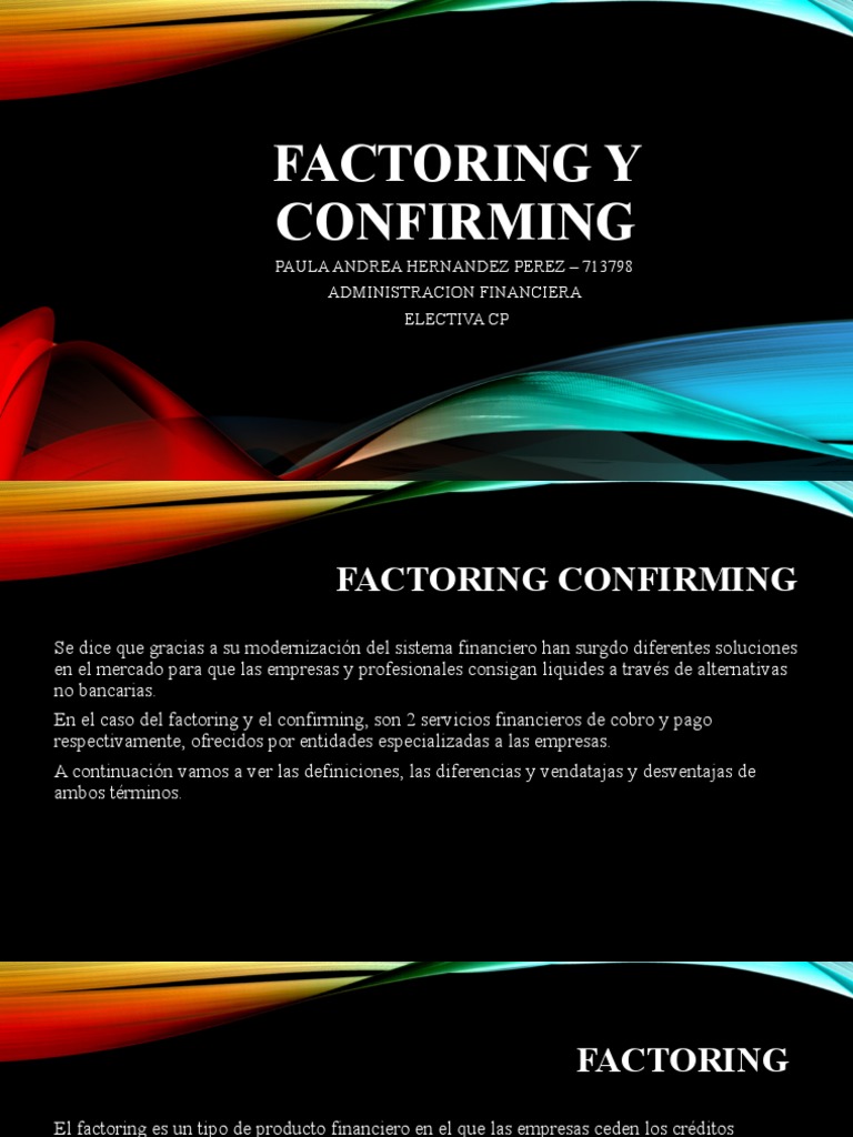 Factoring y Confirming | PDF | Factoring (Finanzas) | Empresas