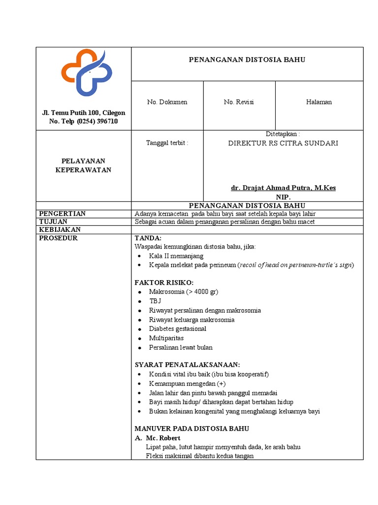 Spo Distosia Bahu | PDF