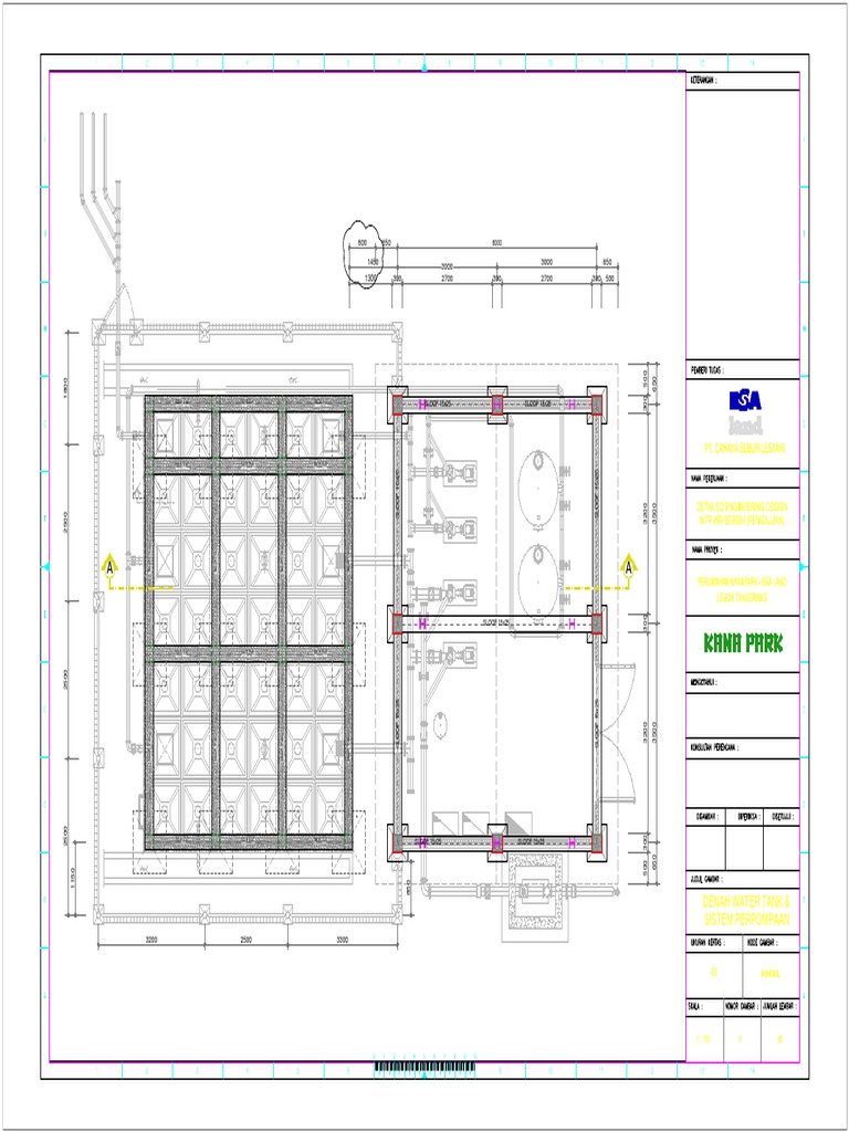 Plot Pondasi Water Tank Dan Ruang Pompa (Edited REV - 1) | PDF
