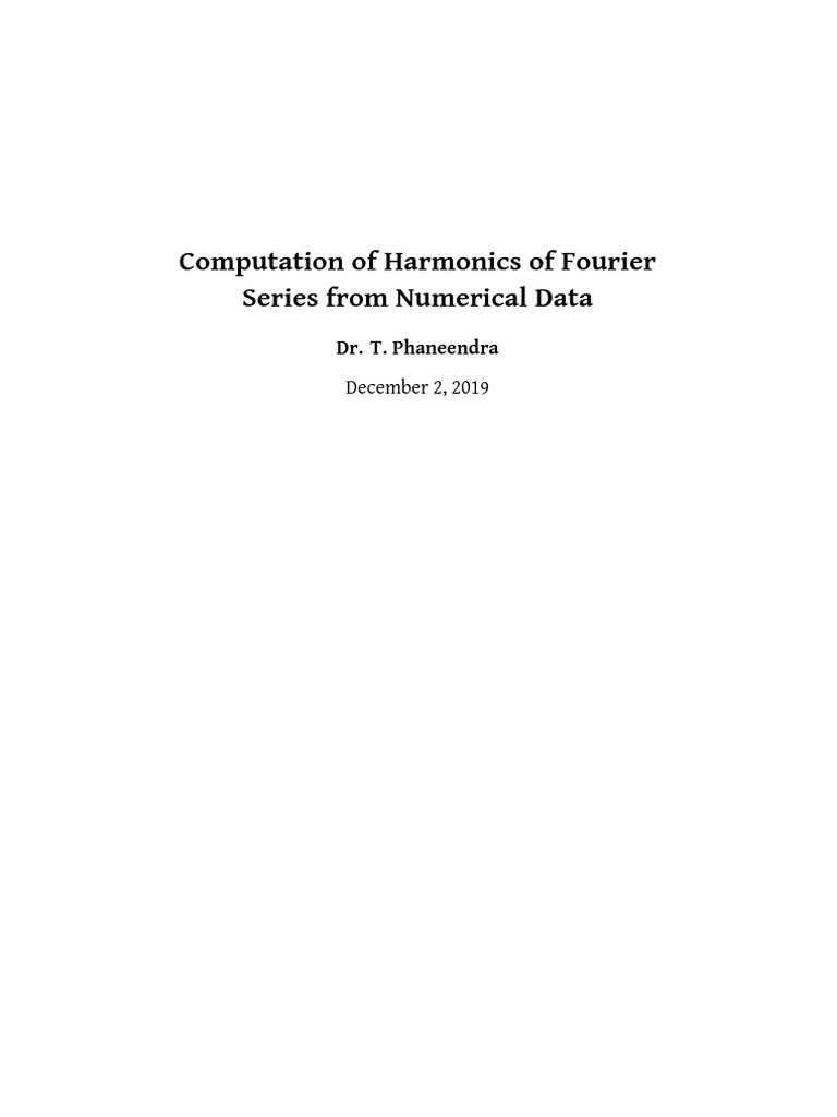Computation of Fourier Series Harmonics from Numerical Data | PDF ...