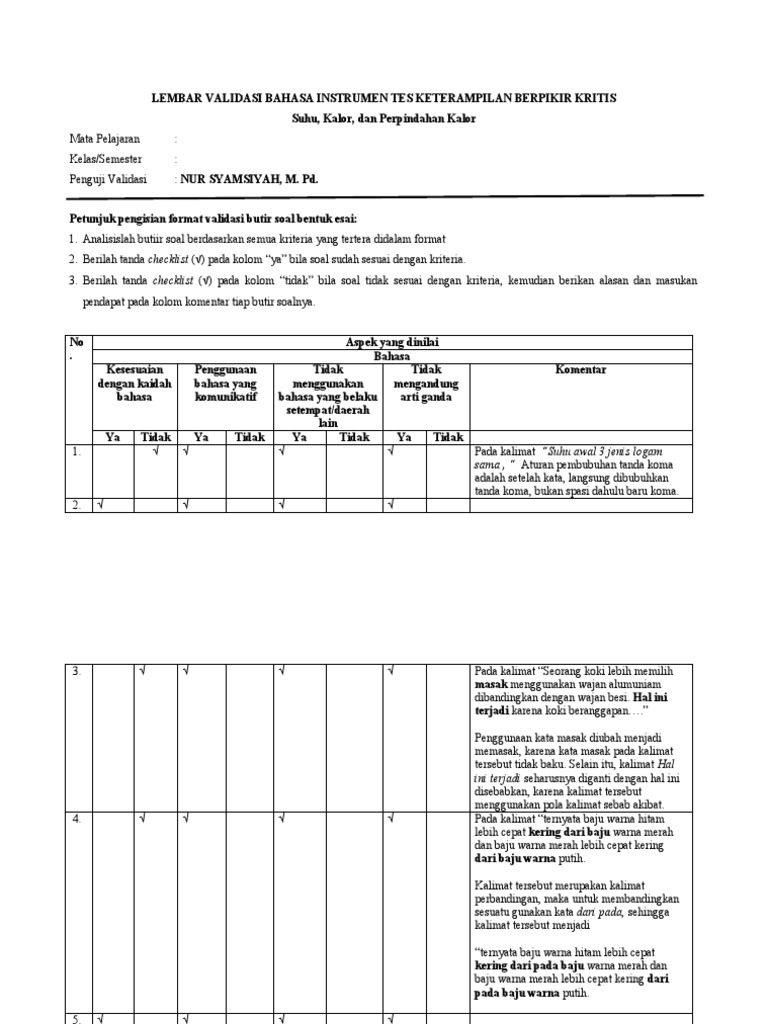 Validasi Bahasa | PDF