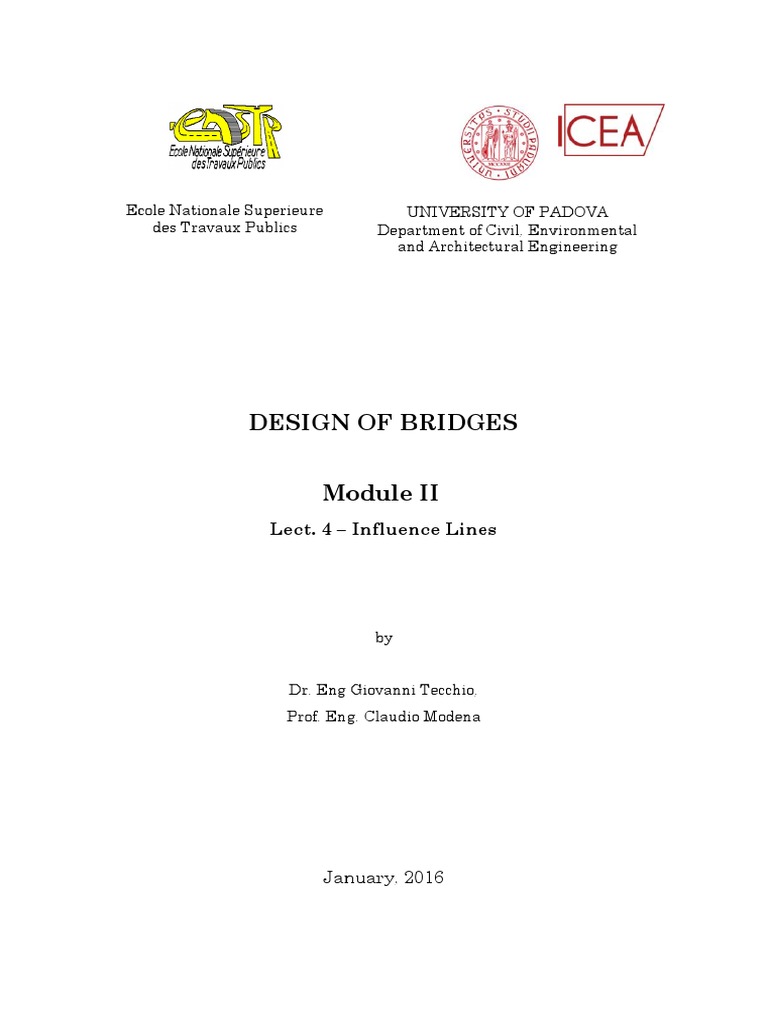 Lec.4 Influence Lines | PDF | Stiffness | Bending