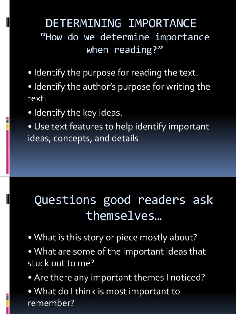 Determining Importance Powerpoint | PDF