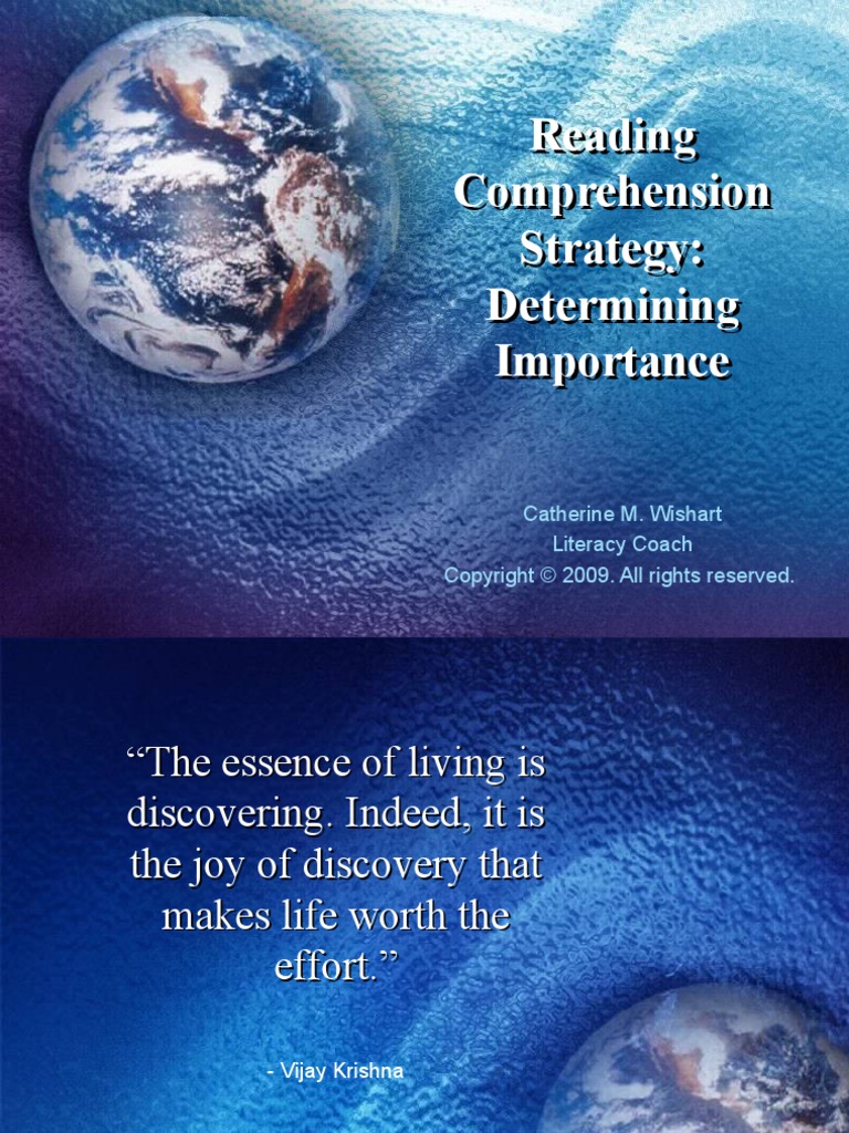 Reading Comprehension Strategy: Determining Importance | PDF | Barack Obama