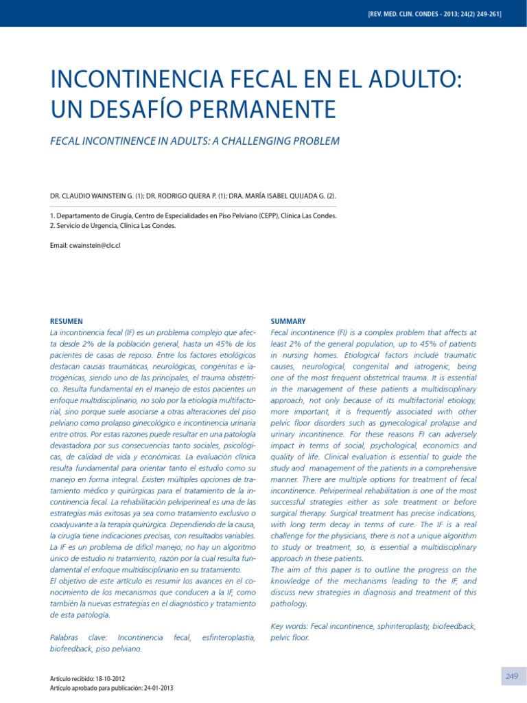 Incontinencia Fecal Elsevier | PDF | Síndrome del intestino irritable ...