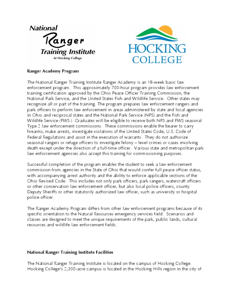 Ranger Academy Information and Application | PDF | National Park ...