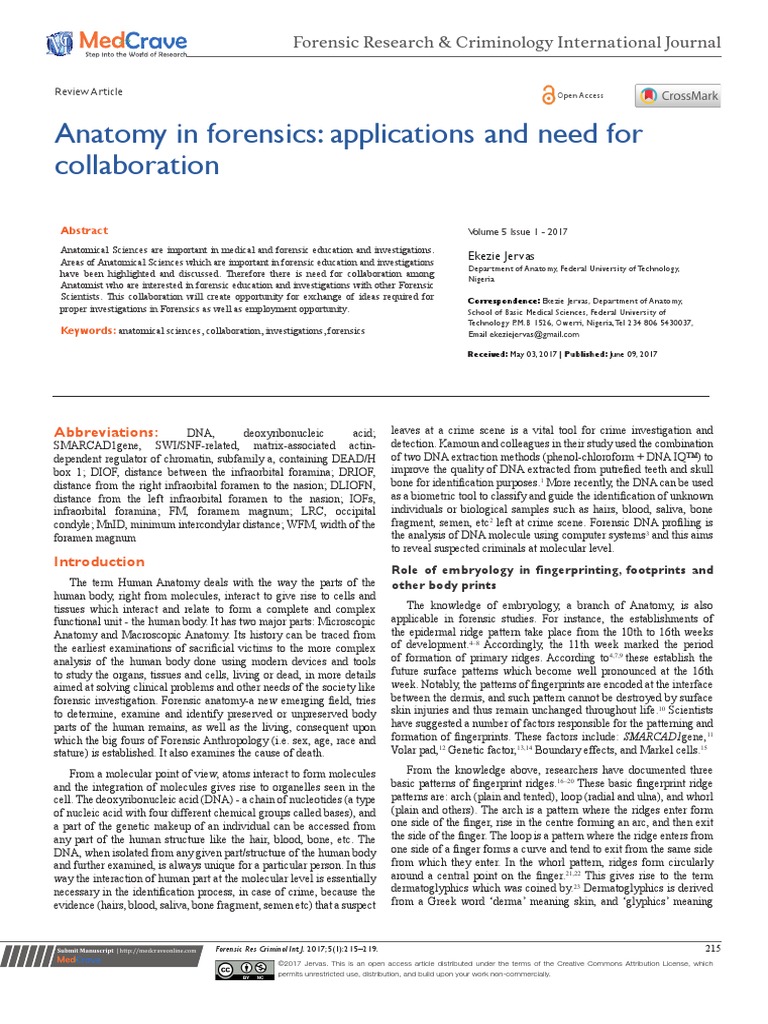 Anatomy in Forensics: Applications and Need For Collaboration | PDF ...