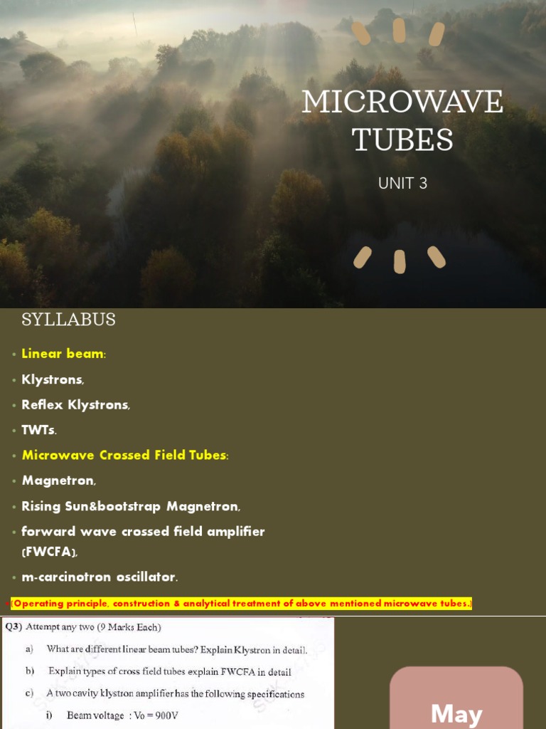 Unit 3 Microwave Tubes | PDF | Vacuum Tube | Electron