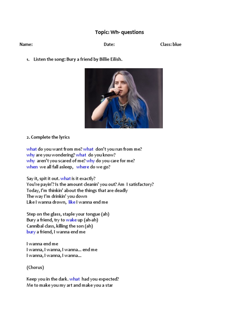 Billie Elish Exercise | PDF