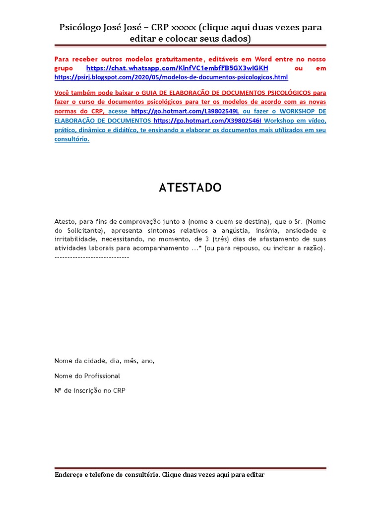 Modelo - Atestado Modelo 02 | PDF