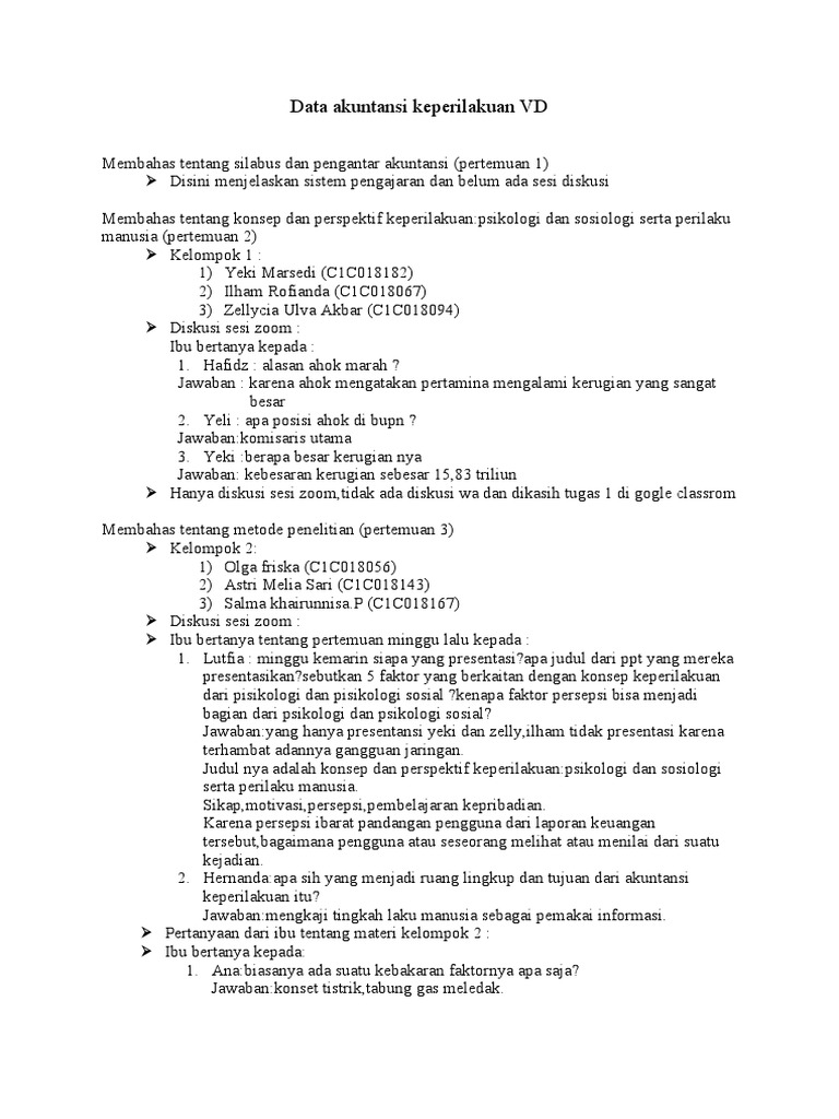 Data Akuntansi Keperilakuan VD | PDF