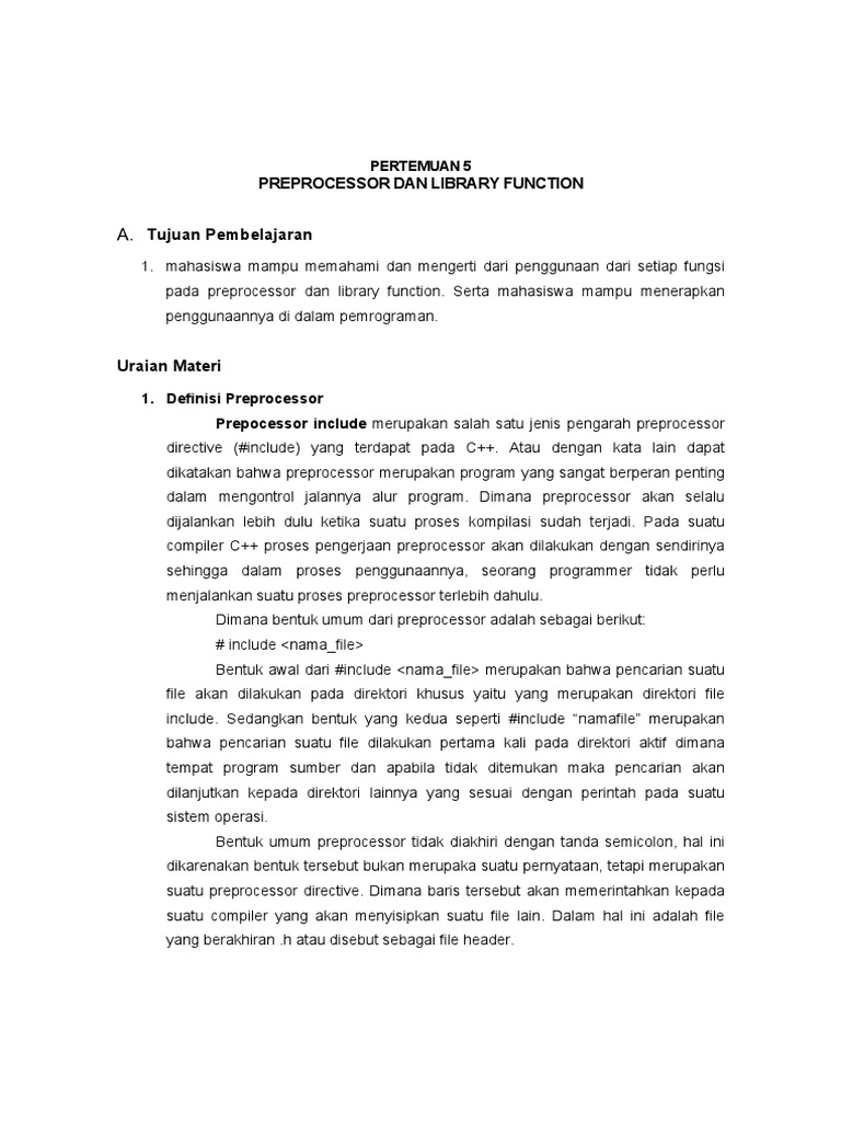 TPL0022 - 05 - Preprocessor - Library Function | PDF