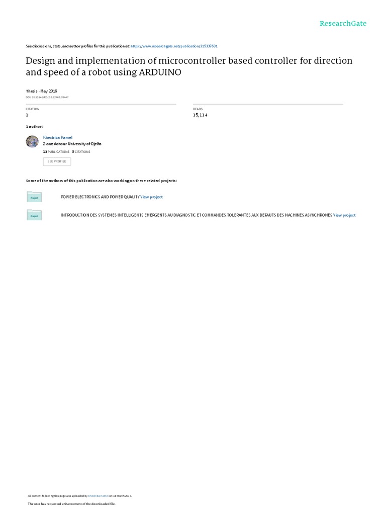 Design And Implementation Of Microcontroller Based Controller For