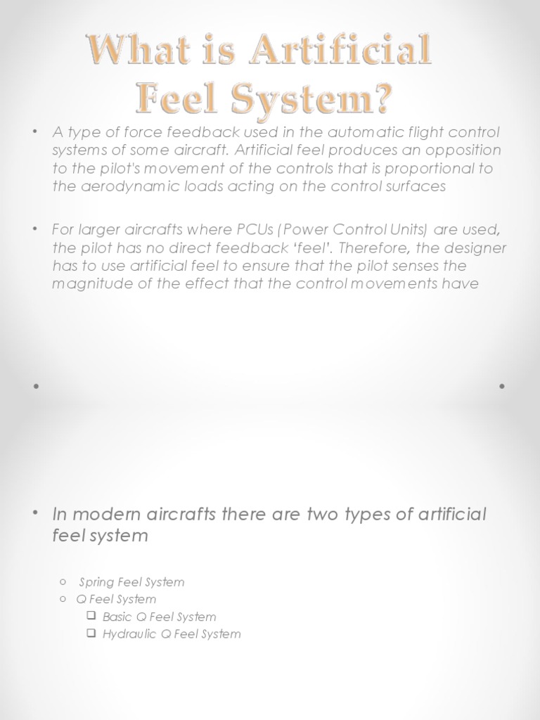 Artificial Feel Aircraft | PDF