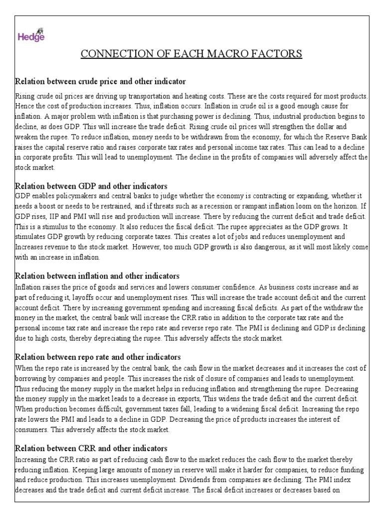 Macro Factors Impacting Economy Analysis | PDF | Inflation | Deficit ...
