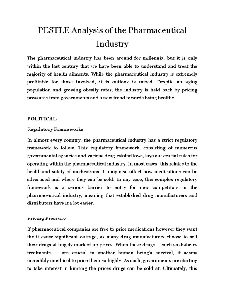 PESTLE Analysis of Pharma Industry | PDF | Pharmaceutical Industry ...